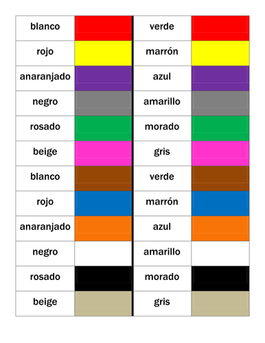 Colores (Colors in Spanish) Dominoes | Teaching Resources