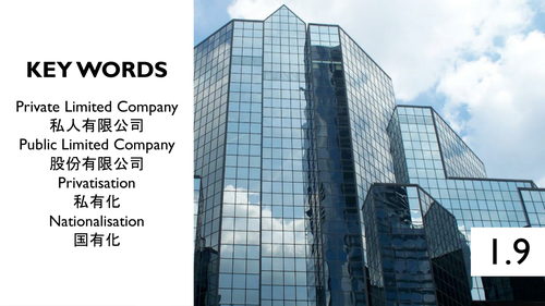 CIE iGCSE Business 0450 Unit 1 Understanding Business [Chinese Keywords ...