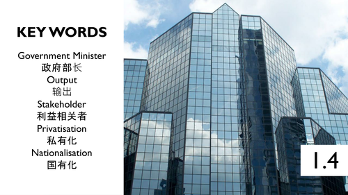 CIE iGCSE Business 0450 Unit 1 Understanding Business [Chinese Keywords ...