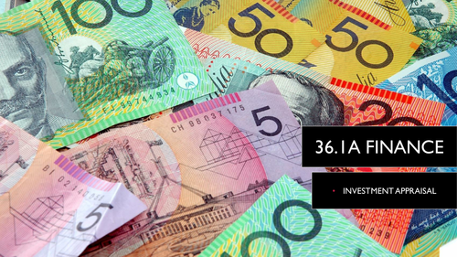 9609 CIE A Level Business Unit 5- Finance | Teaching Resources