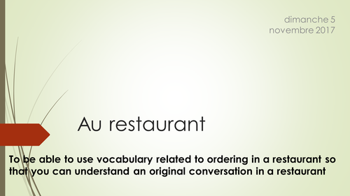 Au restaurant new GCSE French AQA | Teaching Resources