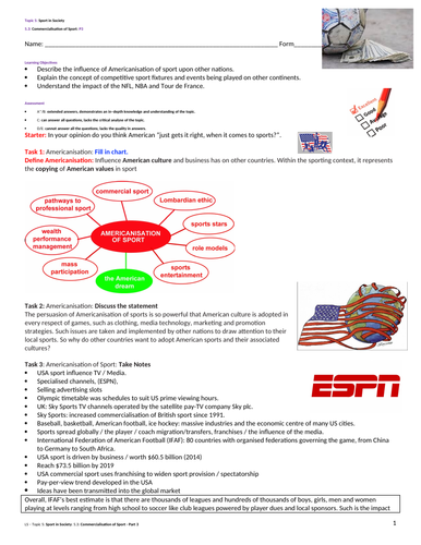 A-Level PE EDEXCEL (spec 2016) 5.3. Commercialisation of Sport: Part 3 ...