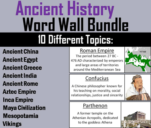 Social Studies Word Wall Cards Bundle | Teaching Resources