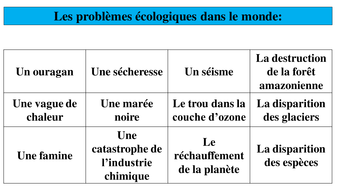 French GCSE notre environnement / enivronment _ problems & causes _ les ...