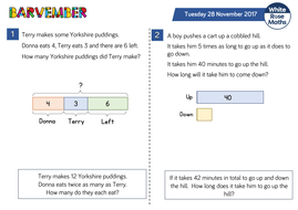 BARVEMBER - Problems of the Day by WRMaths - Teaching Resources - Tes