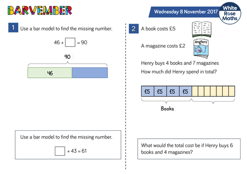 BARVEMBER - Problems of the Day | Teaching Resources