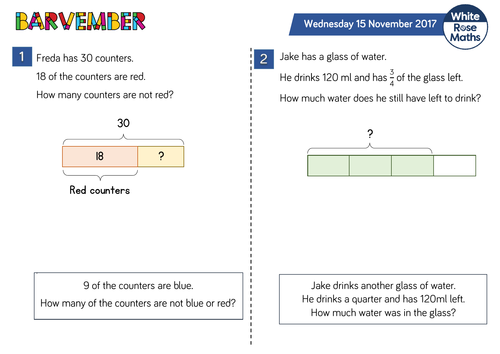 BARVEMBER - Problems of the Day | Teaching Resources