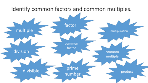 Multiplication and Division: identify common factors and common ...