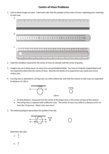 Centre of Mass - A Level Physics (OCR A) | Teaching Resources