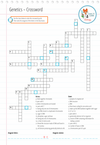 Genetics - Crossword (KS3/4) | Teaching Resources