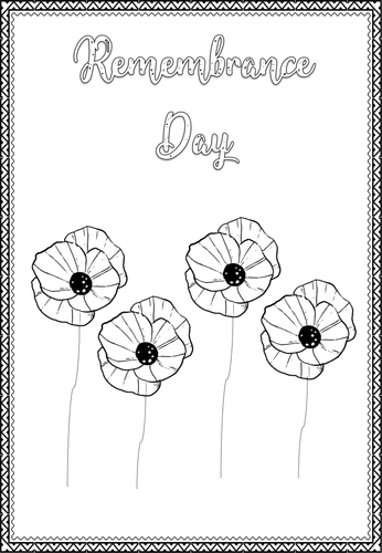 REMEMBRANCE DAY COLOURING | Teaching Resources