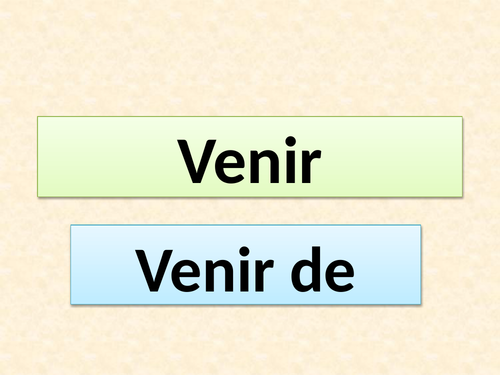 Venir and Venir de French Verb | Teaching Resources