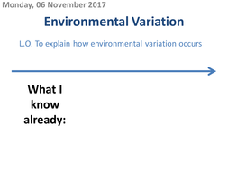 Environmental Variation | Teaching Resources