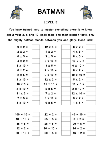 Superhero Times Table Challenge | Teaching Resources