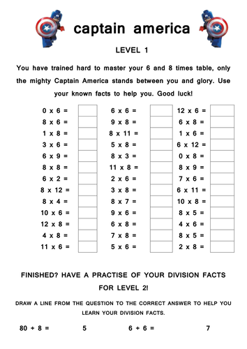 Superhero Times Table Challenge | Teaching Resources