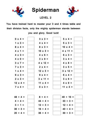 Superhero Times Table Challenge | Teaching Resources