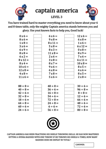 Superhero Times Table Challenge | Teaching Resources