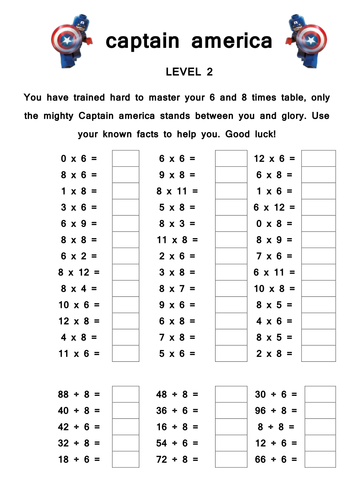 Superhero Times Table Challenge | Teaching Resources