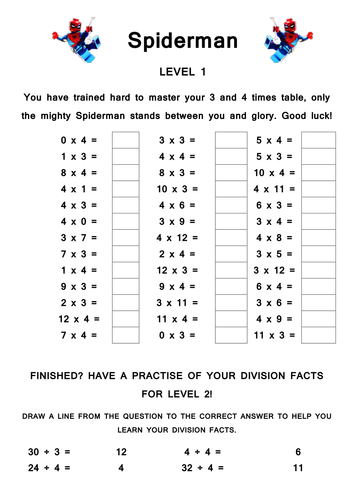 Superhero Times Table Challenge | Teaching Resources