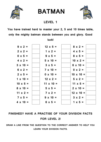 Superhero Times Table Challenge | Teaching Resources