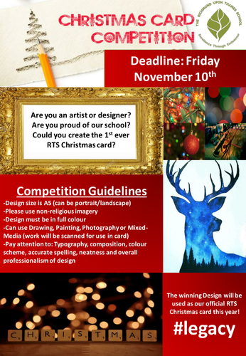 Christmas Card Contest Poster | Teaching Resources