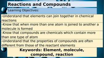 KS3 Chemistry - Reactions and Compounds | Teaching Resources
