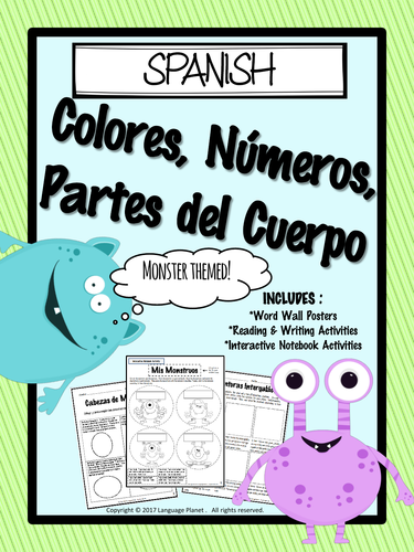 SPANISH - Colors, Numbers, Body Parts / COLORES, NUMEROS, PARTES DEL ...