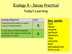 AQA Biology *2017 Spec* Ecology Lesson 9; Decay Required Practical ...