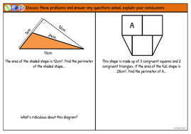 Shape Problem Solving Questions - Mastery | Teaching Resources