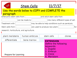 GCSE Stem Cells | Teaching Resources
