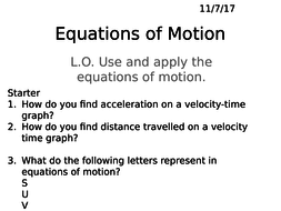 Equations Of Motion Powerpoint (Suvat) GCSE AQA 9-1 Physics | Teaching ...