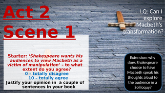 Act 2 Scene 1 Macbeth GCSE English Literature 9-1 | Teaching Resources