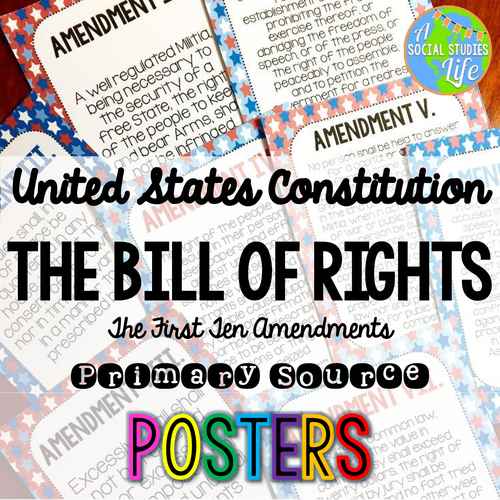 Bill of Rights Primary Source POSTERS | Teaching Resources