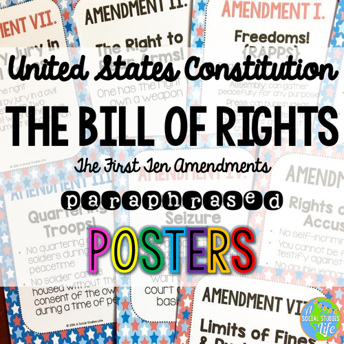 Bill of Rights Paraphrased POSTERS | Teaching Resources