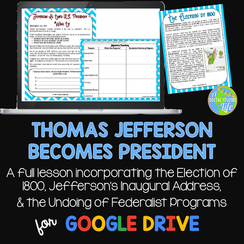 Thomas Jefferson Becomes President: Election of 1800 | Teaching Resources