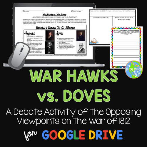 War of 1812 War Hawks and Doves Debate Activity | Teaching Resources