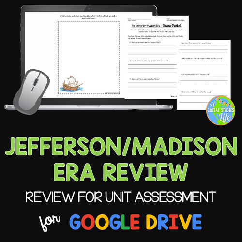 Thomas Jefferson, James Madison, War of 1812 Review Sheet | Teaching ...