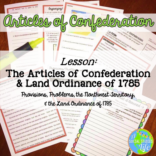 Articles of Confederation Northwest Territory & Land Ordinance of 1785 ...