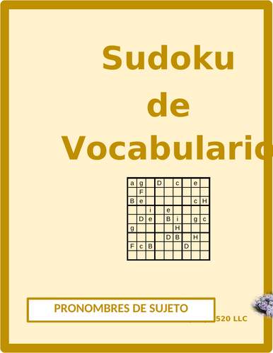 Pronombres de sujeto (Subject Pronouns in Spanish) Sudoku | Teaching ...