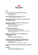 AQA GCSE Biology B1 & B2 model answers | Teaching Resources