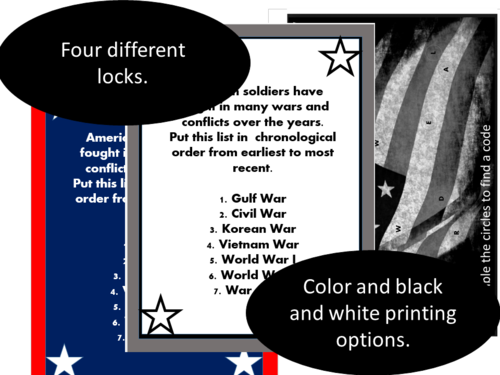 Digital/ Non-Digital Veterans Day Escape Room with Informational Text ...