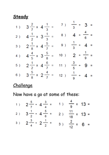Multiplying and Dividing Fractions (3 way Differentiation) | Teaching ...