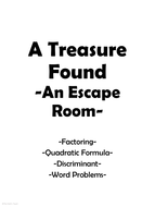 Quadratic Function Escape Room - Vertex, Factoring, Quad Formula ...