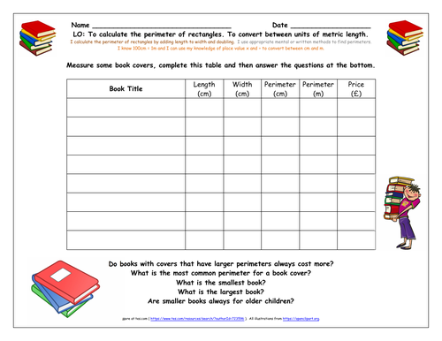 Measures Perimeter and Area KS2 Y5 Differentiated Challenges, Mastery ...
