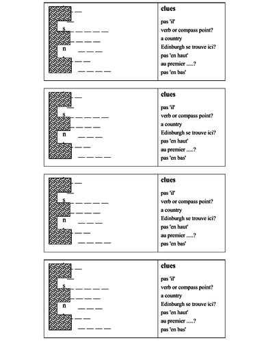 French Vocabulary Puzzles | Teaching Resources