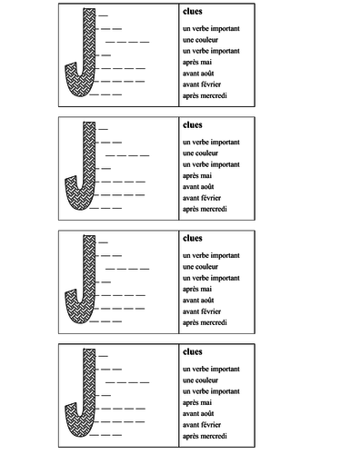 French Vocabulary Puzzles | Teaching Resources