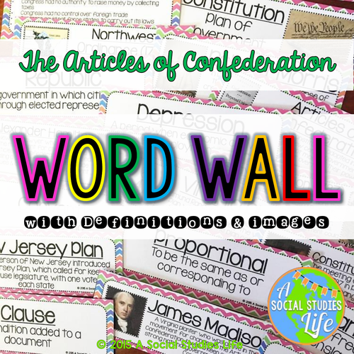 Articles of Confederation Word Wall | Teaching Resources