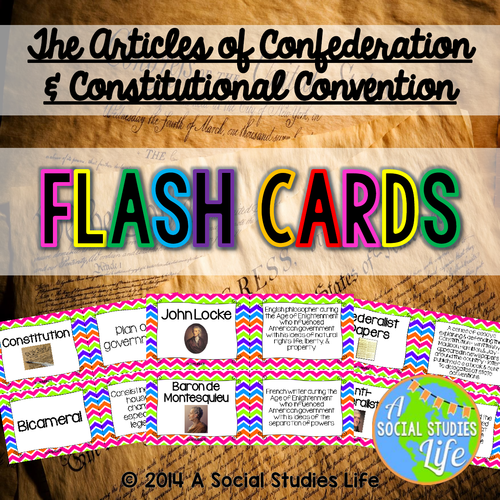 Articles of Confederation and Constitutional Convention Flash Cards ...