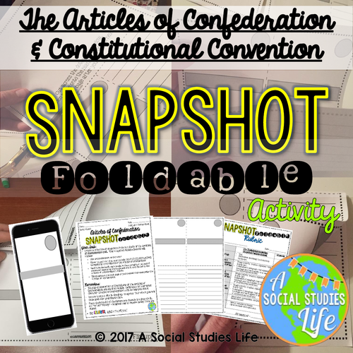 Articles of Confederation Snapshot Foldable Activity | Teaching Resources
