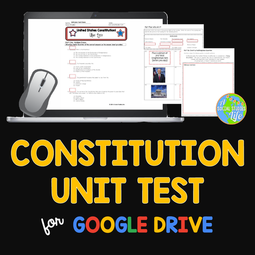 Constitution Unit Test | Teaching Resources